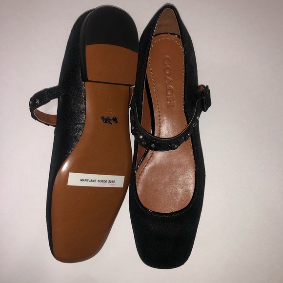 Coach | Shoes | New Coach Mary Jane With Tea Rose In Anthracite | Poshmark